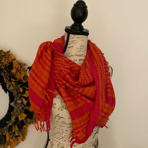 Accessories | Orange And Fuchsia Square Scarf 41x41 | Poshmark